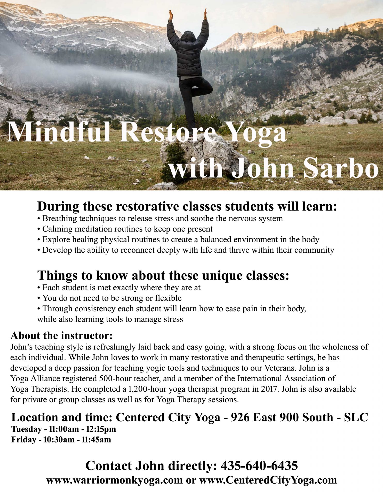 SLC Classes | Warrior Monk Yoga